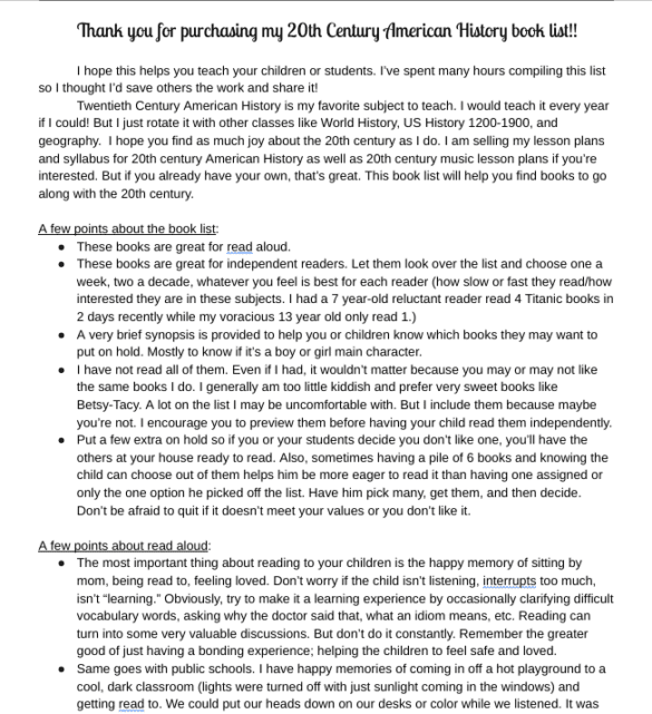 20th Century US History book list - Single Mom On A Farm