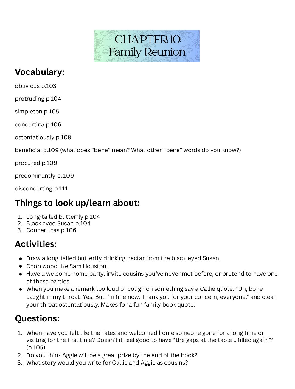 Curious World of Calpurnia Tate Novel Book Study - Single Mom On A Farm