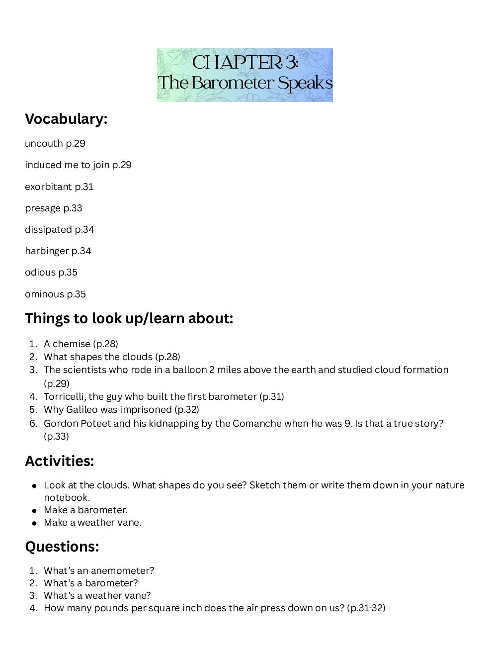 Curious World of Calpurnia Tate Novel Book Study - Single Mom On A Farm